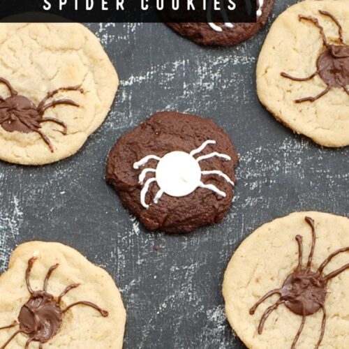 Creepy Crawly Halloween Chocolate Chip Spider Cookies - Ella Claire & Co.