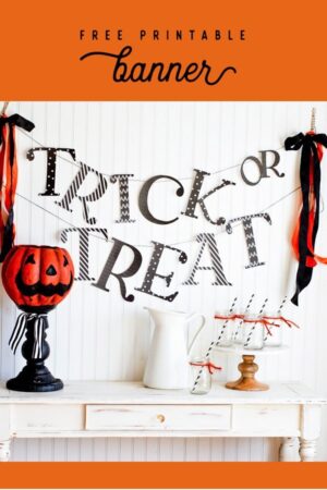Trick or Treat Halloween Banner | Free Printable - Ella Claire & Co.