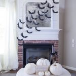 DIY Halloween Flying Bat Mantel | Free Bat Template - Ella Claire