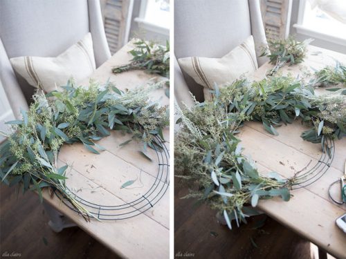 How to Make a Live Wreath - Ella Claire & Co.
