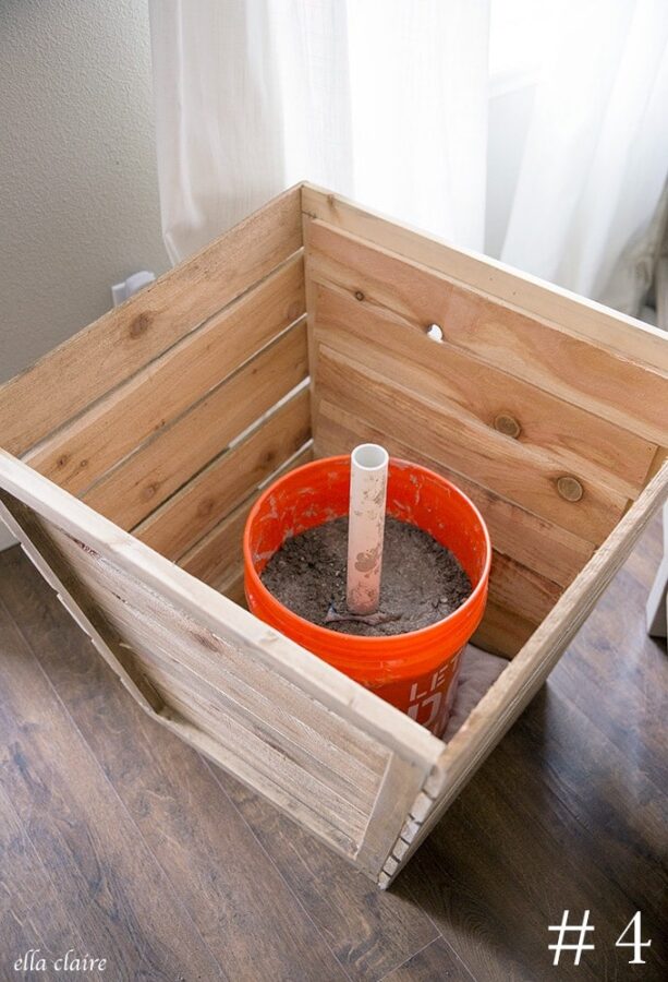 DIY Concrete Christmas Tree Stand - Ella Claire & Co.