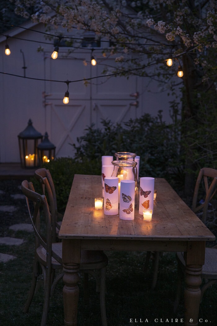 Butterfly Luminary Candles Free Printable - Ella Claire & Co.