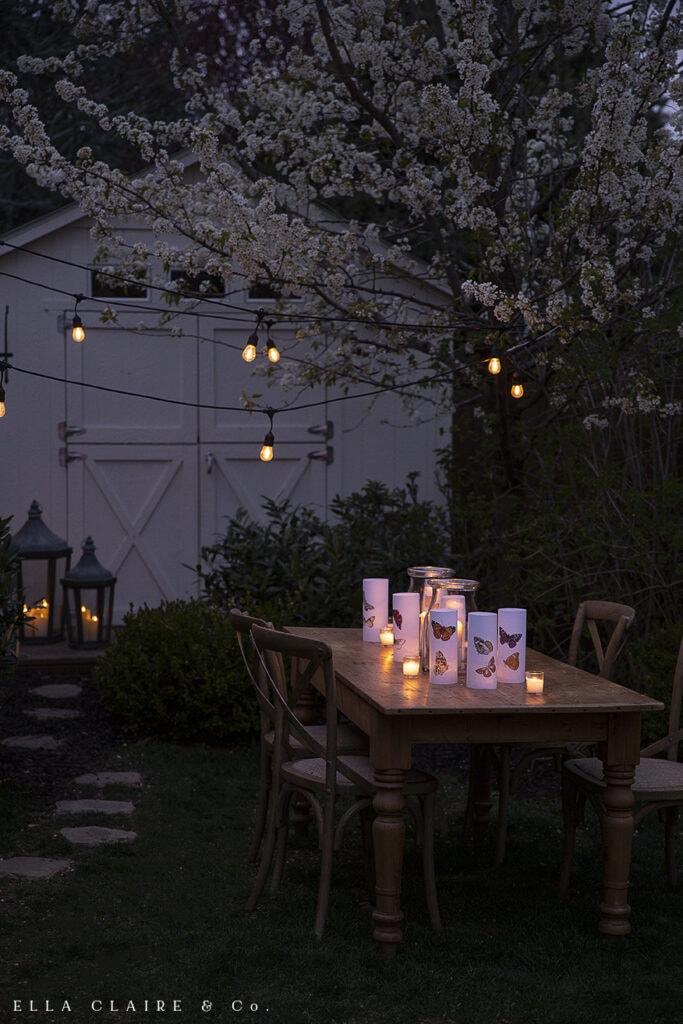 Butterfly Luminary Candles Free Printable - Ella Claire & Co.