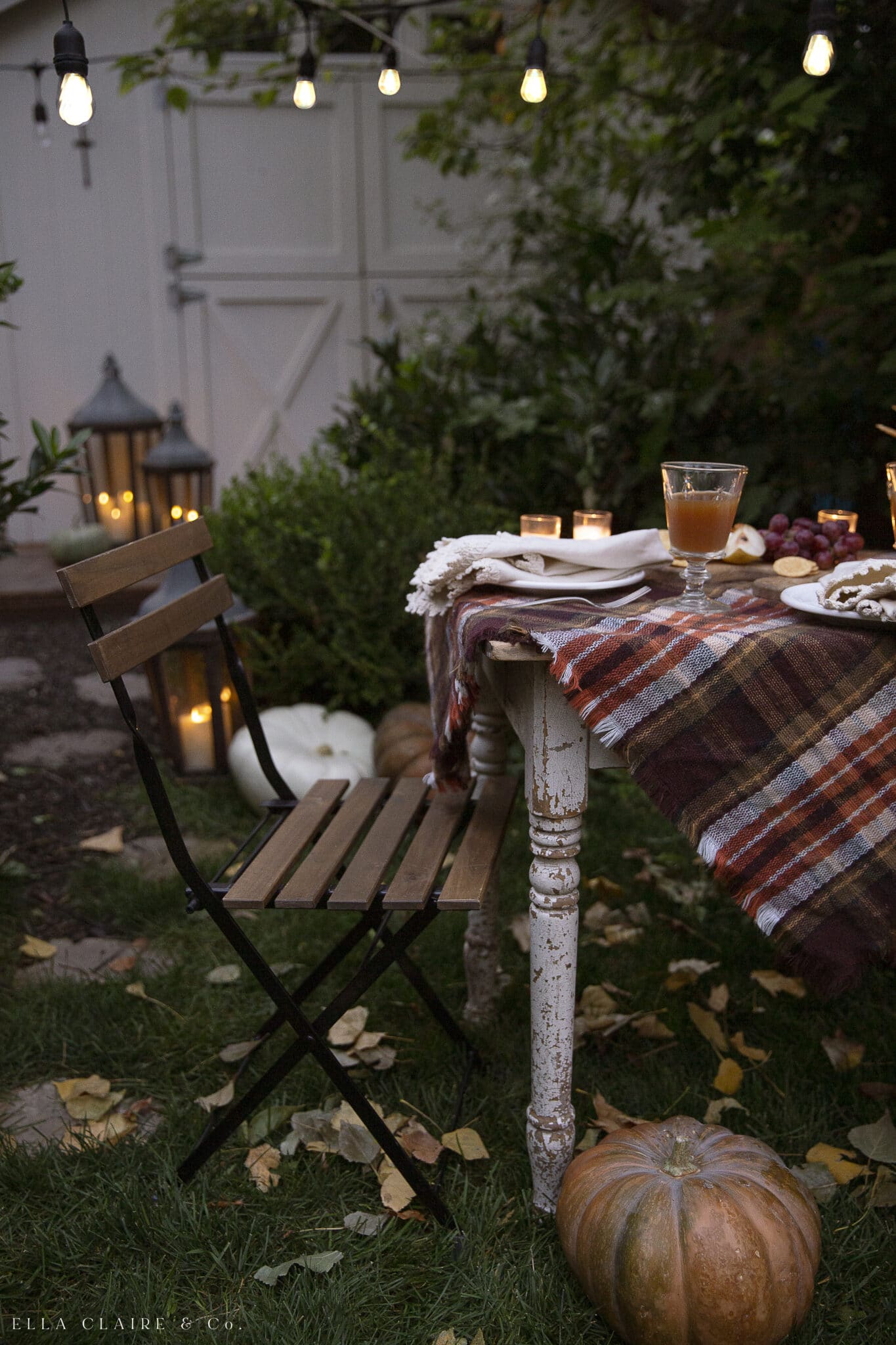 Fall Table By Candlelight | Outdoor Fall Decorations - Ella Claire & Co.