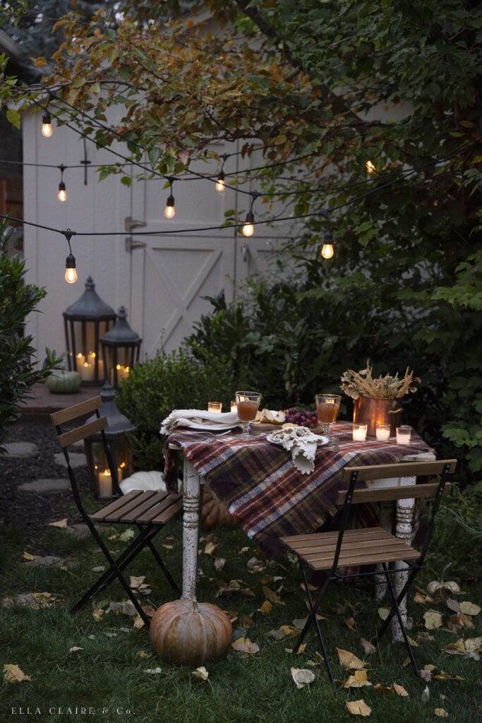 Fall Table By Candlelight | Outdoor Fall Decorations - Ella Claire & Co.