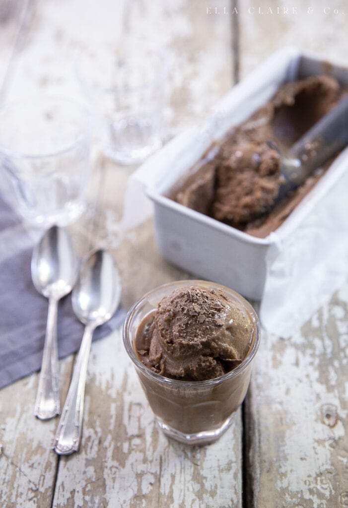 Chocolate Natural Ice Cream (Nice Cream) with Bananas - Ella Claire & Co.