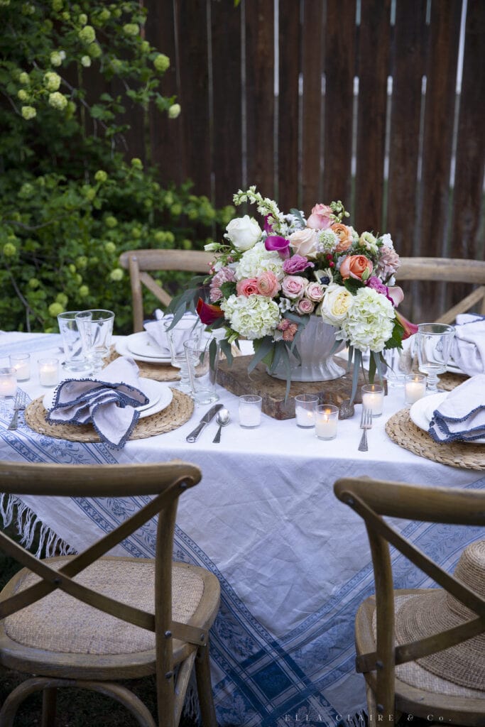 Spring Entertaining- Outdoor Table Setting - Ella Claire & Co.