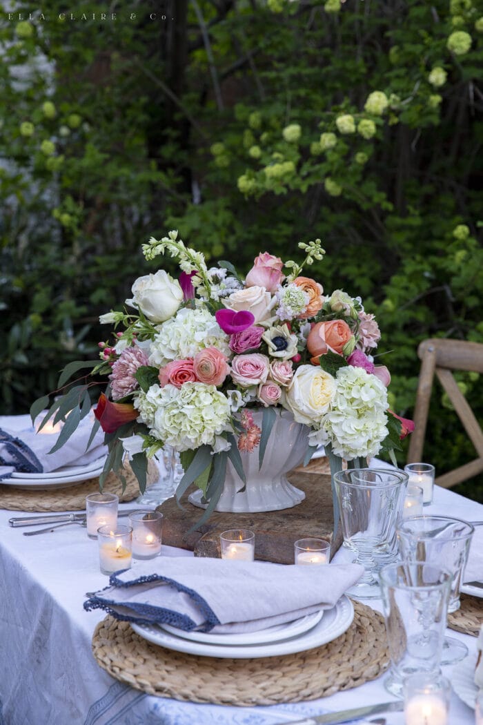 Spring Entertaining- Outdoor Table Setting - Ella Claire & Co.