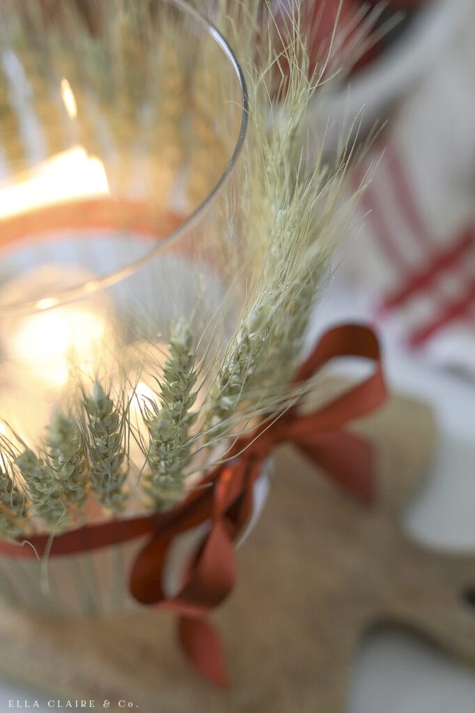 Fall Wheat Candle Holder Tutorial - Ella Claire & Co.