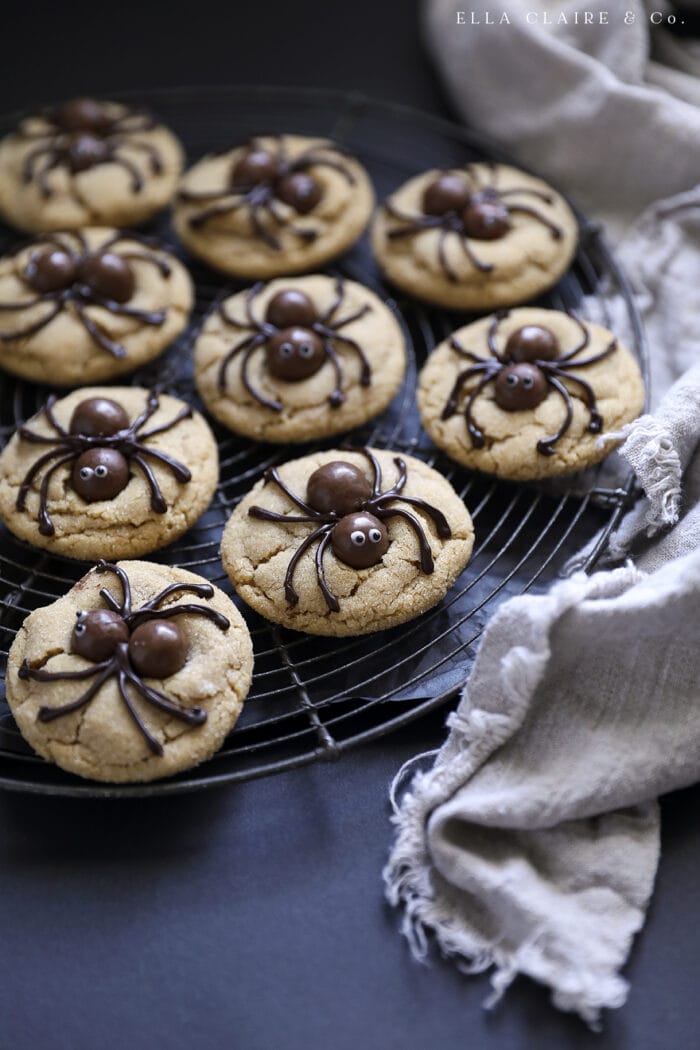 Peanut Butter Spider Cookies - Ella Claire & Co.