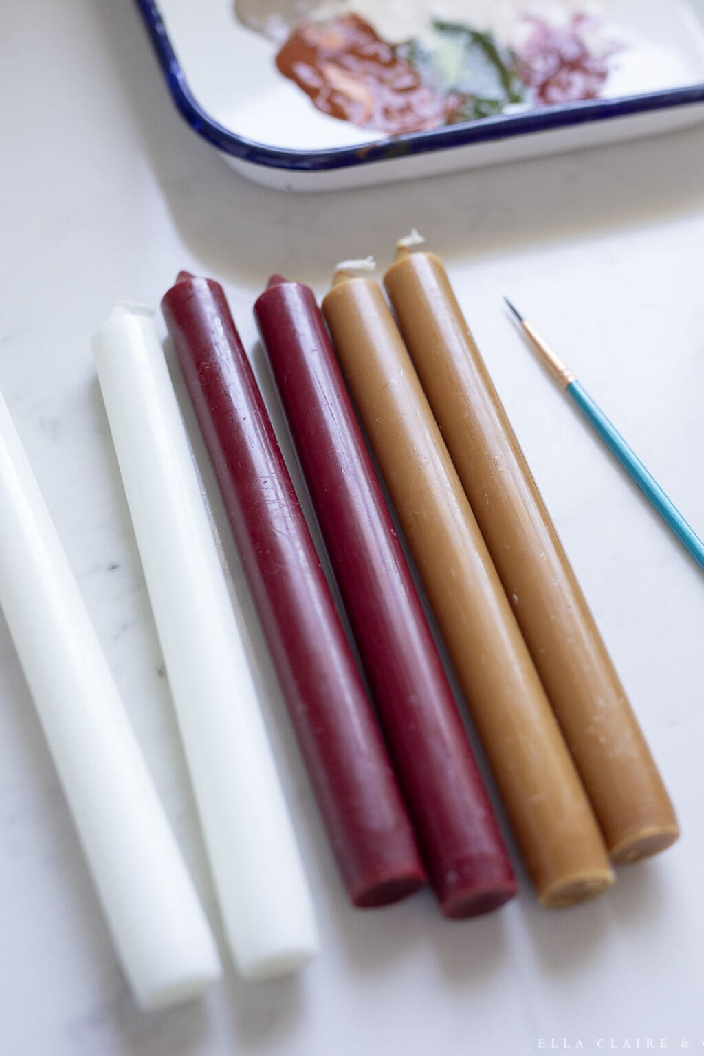 How to Paint Candles - Ella Claire & Co.