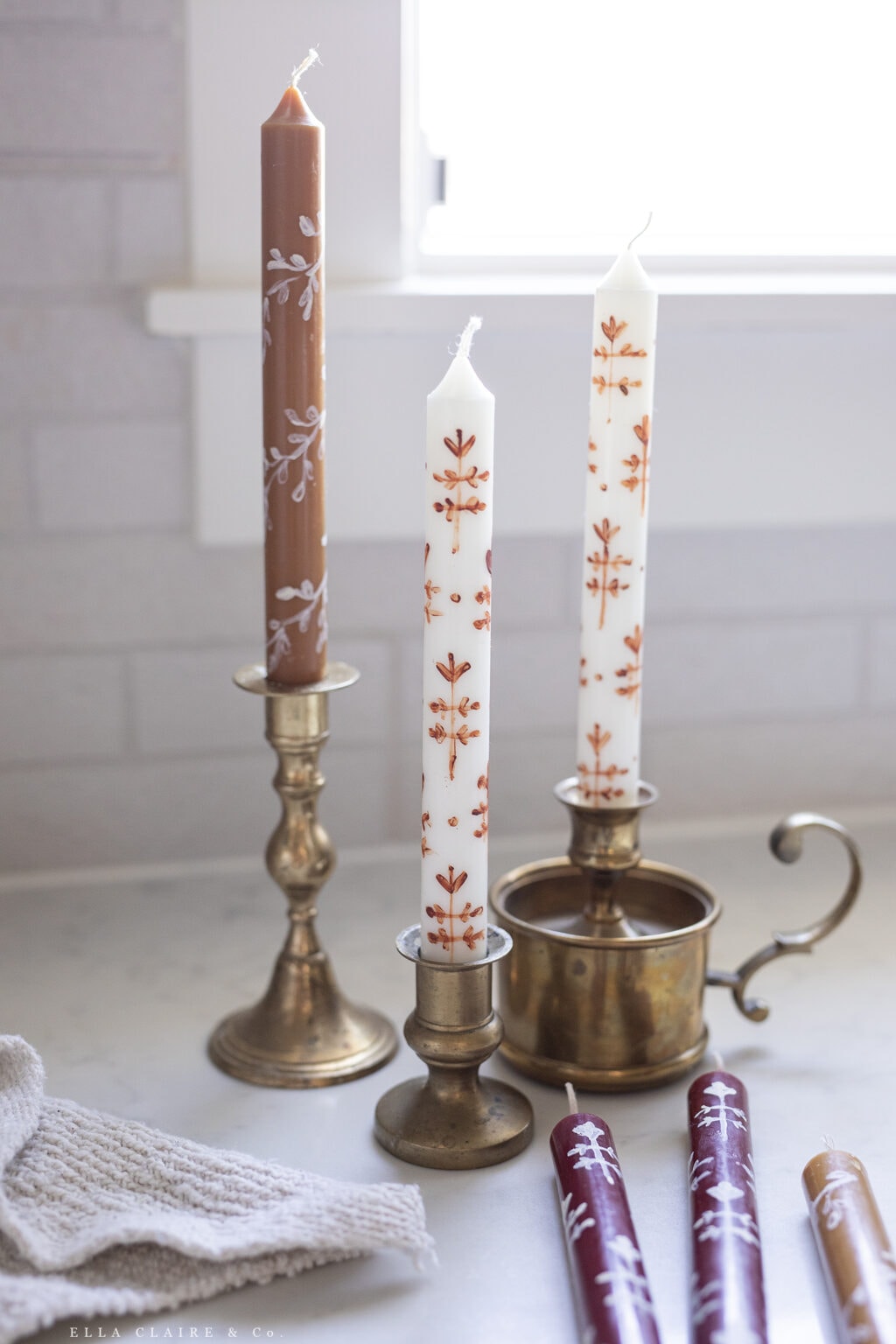 How to Paint Candles - Ella Claire & Co.