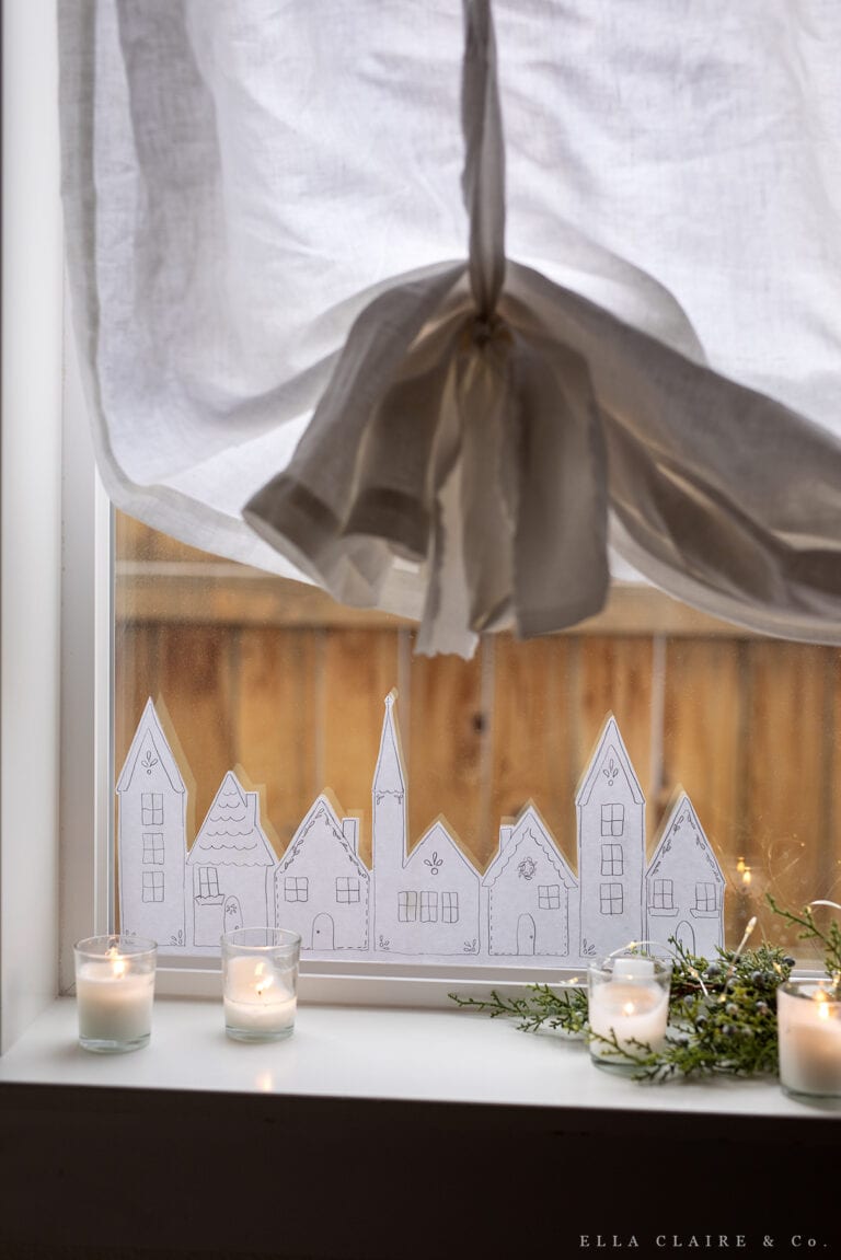 Free Printable Window Christmas Village - Ella Claire & Co.