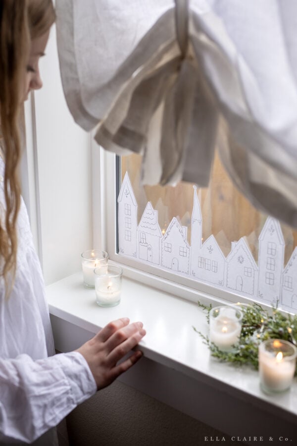Free Printable Window Christmas Village - Ella Claire & Co.